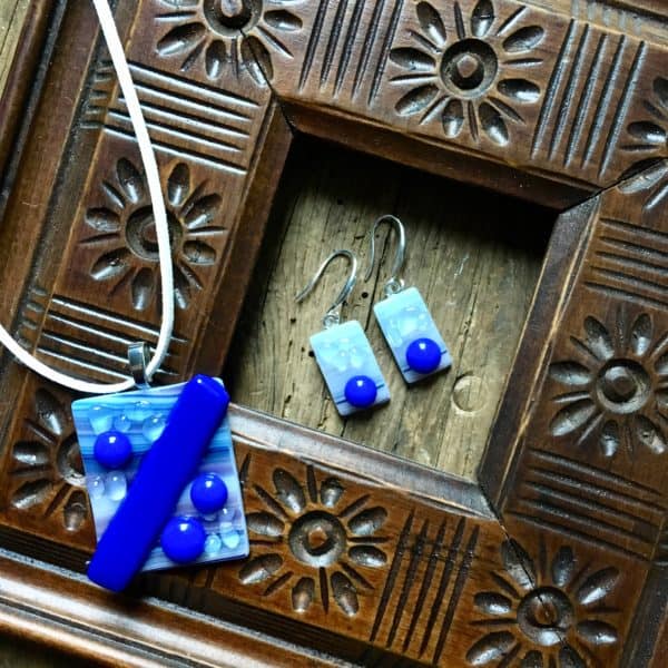 Fused Glass Jewelry Dichroic Glass Art Tutorial Pendant and Earrings